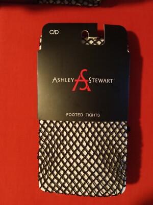 Ashley Stewart Plus Size Fishnet Footed Tights New in Package Size C/D ...