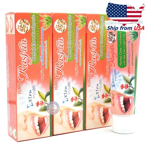 100g x 3 Rasyan Toothpaste ISME Herbal Clove Toothpaste Aloe Vera ...