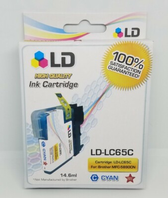 LD LC65C LC65 Cyan Inkjet Cartridge for Brother MFC-5890CN MFC-5895CW ...