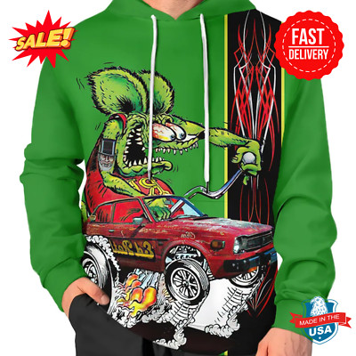 RatFink 3D Hoodie - Retro Hot Rod Energy, Ed Roth Style, Streetwear ...