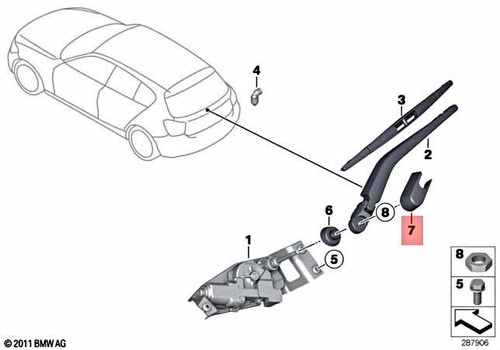 Genuine BMW F20 F21 114d 114i 116d ed 116i 118d Wiper Arm Cover ...