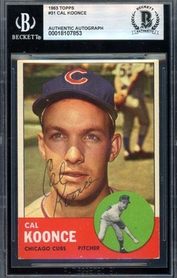 Cal Koonce Beckett BAS Vintage Signed 1963 Topps Autograph | eBay