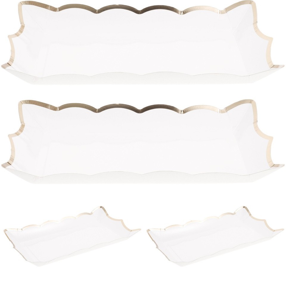 4 Pcs Paper Platter Cardboard Food Trays Serving for Party Disposable ...