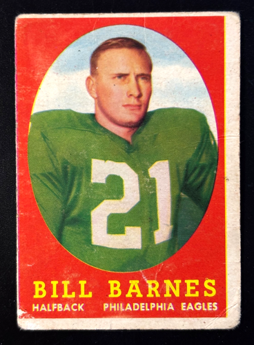 Vintage 1958 Topps #4 BILL BARNES Rookie Philadelphia Eagles RC VG | eBay