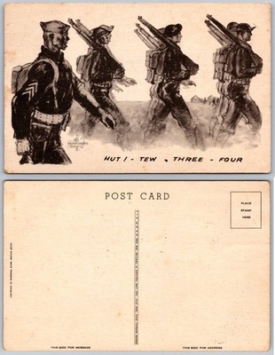 Soldiers Marching Illustration Postcard | eBay