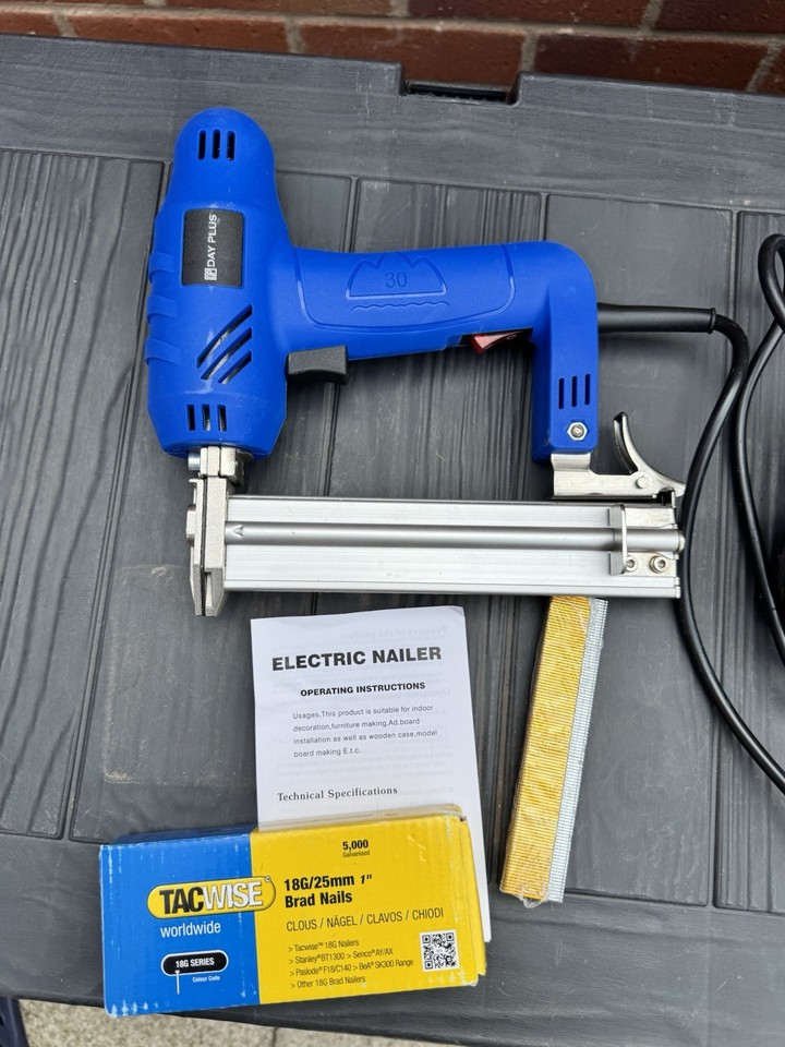 2 in 1 Electric Stapler Nail Gun Lightweight Brad Nailer Tacker Power ...