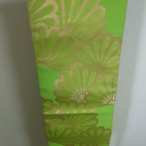 Kimono Obi Belt Yellow Green Patterned Japanese Fabric Traditional ...