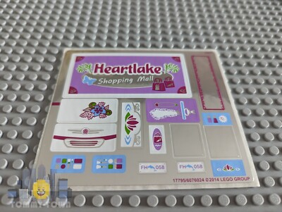 Lego Friends STICKER SHEET 2 ONLY for Lego set 41058 Heartlake Shopping ...