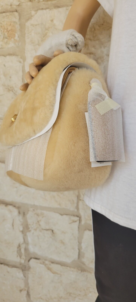 New Coach Pillow Madison Quilted Shearling Shoulder x-body Bag Neutral ...