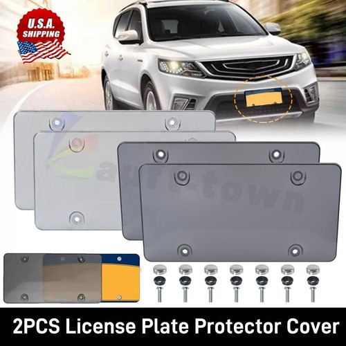 2PCS Car License Plate Bubble Covers Universal Fitment License Plate ...