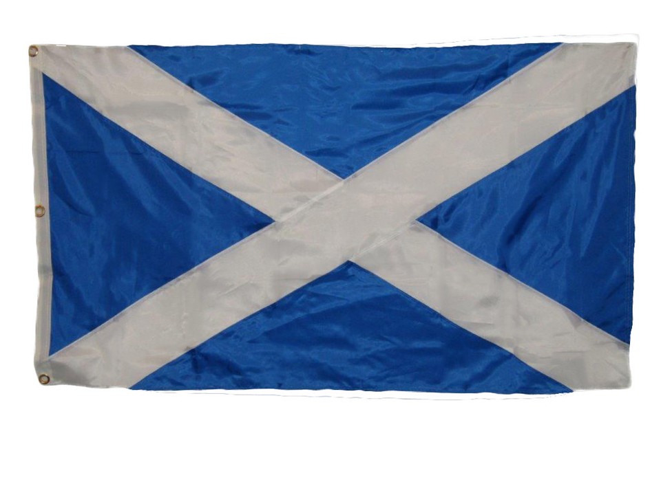 3x5 Embroidered Sewn Scotland Cross 300D Nylon Flag 3 clips (Stitched ...