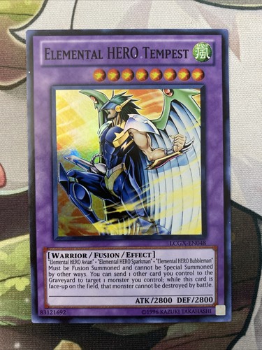 Yugioh! LP Elemental HERO Tempest - LCGX-EN048 - Super Rare - Unl Print ...