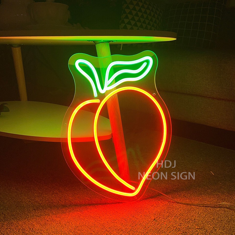 Custom Neon Signs Peach Vintage Night Light LED Neon Light Home Shop ...
