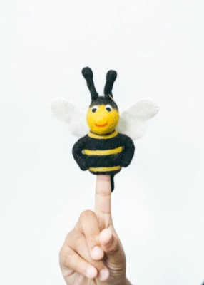 Finger Puppet Bee 100% Wool Felt Toy Bumblebee Handmade Fair Trade | eBay