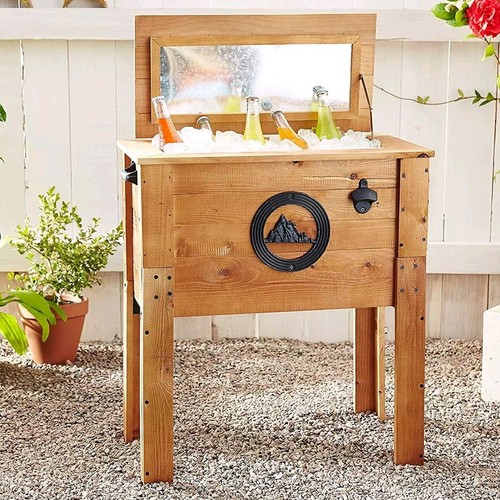Backyard Expressions Outdoor Patio 45QT Ice Chest Cooler Rustic Brown ...