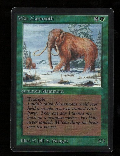 Magic the Gathering Beta War Mammoth Summon Higher Grade NM MTG Limited ...