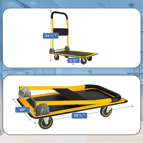 ( USED ) Folding Hand Truck Dolly Cart Wheel Luggage Cart Trolley ...