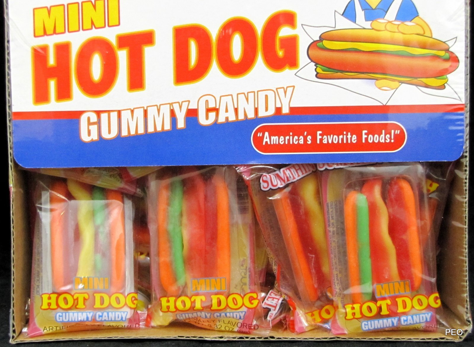 Mini Gummy Hot Dogs Candy Fruit Flavored Novelty Candies Bulk 60 Count ...