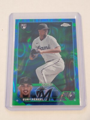 2023 TOPPS CHROME UPDATE AQUA BLUE LAVA LAMP REFRACTOR EURY PEREZ RC ...