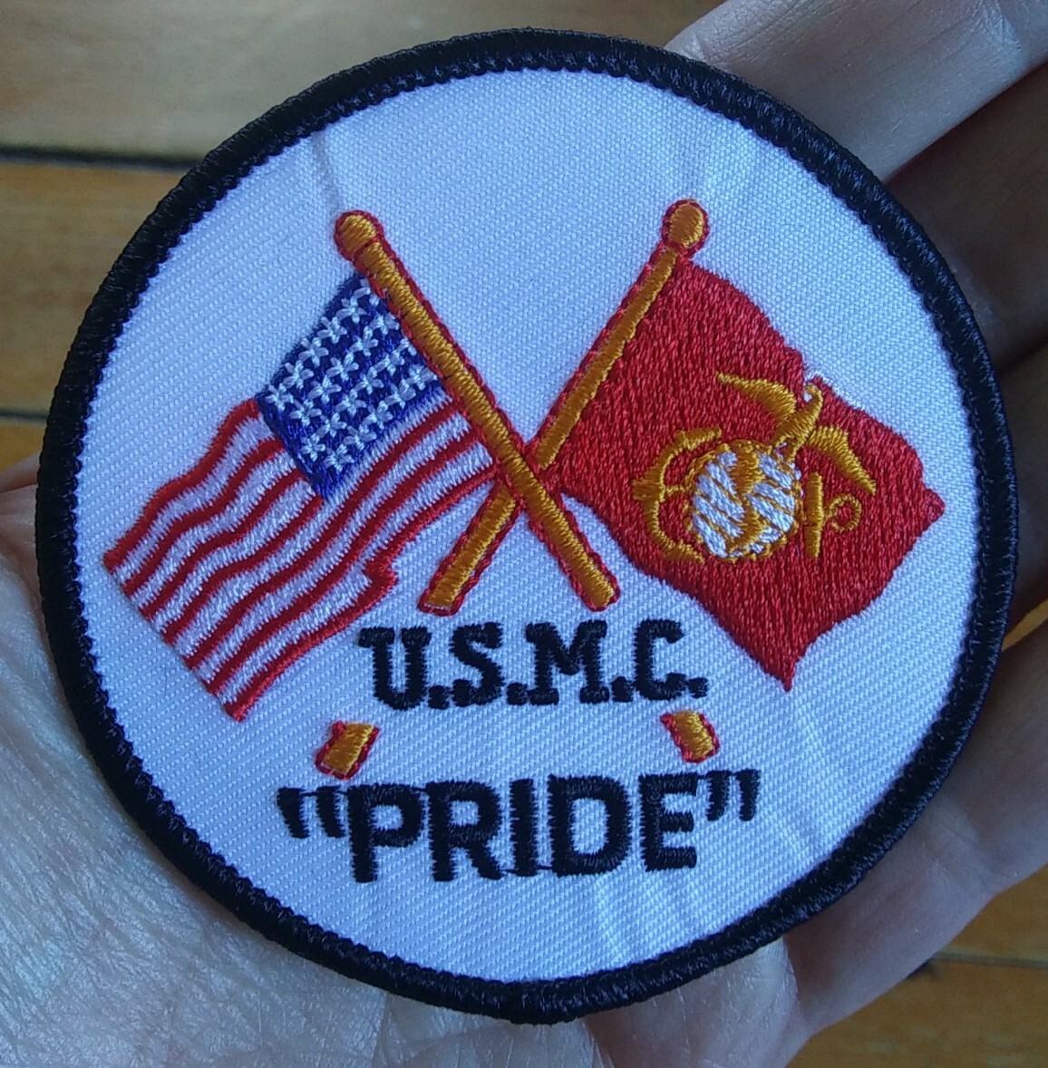 USMC PRIDE Crossed FLAGS ~ Military Biker Jacket Vest Iron On ...