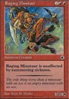 Heavy Play, English MTG Regular Raging Minotaur Portal Magic the ...
