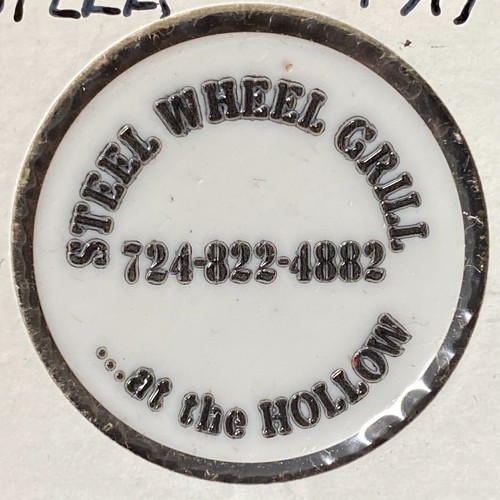 Butler, PA "Steel Wheel Grill at the Hollow" Plastic Token G/F One ...