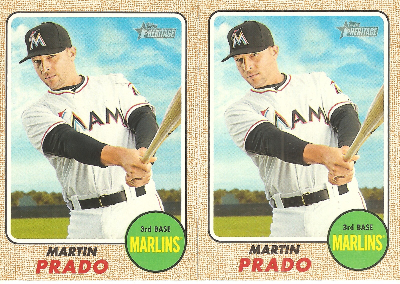 2 CARD 2017 TOPPS HERITAGE MARTIN PRADO BASEBALL CARD LOT #301 | eBay