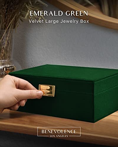 Large Jewelry Storage Box | Velvet Boxes for Women | Earring, 2 Layers ...