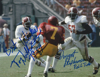 TONY NATHAN / DWIGHT STEPHENSON ALABAMA CRIMSON TIDE ACTION SIGNED 8x10 ...