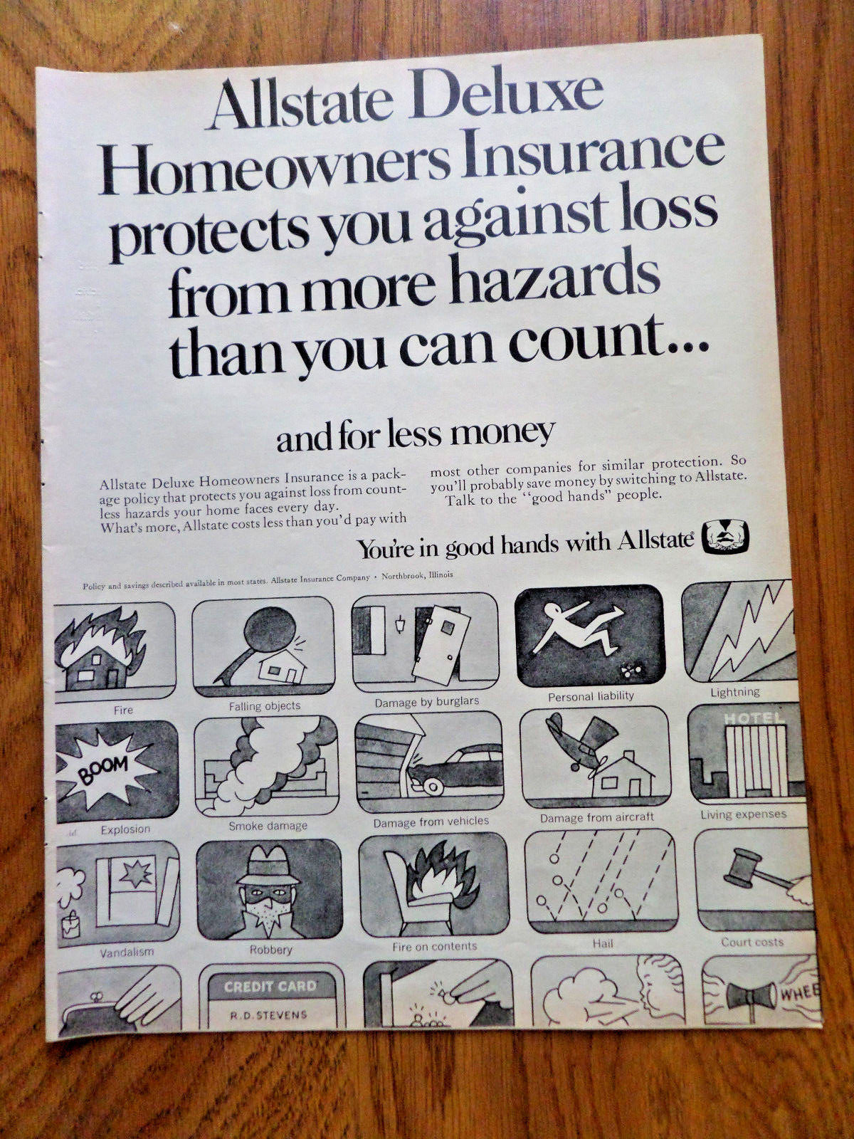 1968 Allstate Insurance Ad Allstate Deluxe Homeowners Protects Hazards ...