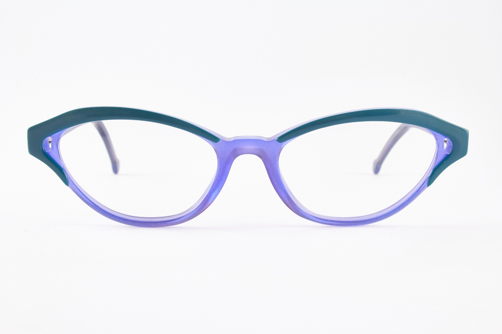 Rare Authentic LA Eyeworks FLOOR SHOW 620 Purple Teal Sparkle Cat Eye ...