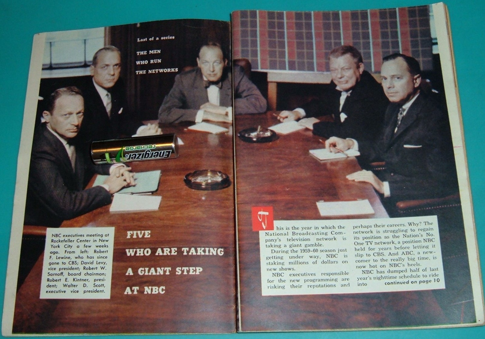 1959 TV ARTICLE~NBC EXECUTIVES~ROBERT F. LEWINE~DAVID LEVY~ROBERT E ...