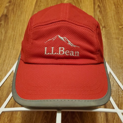 LL Bean 5 Panel Running Hat Cap Adult Strapback Red Reflective Hiking ...