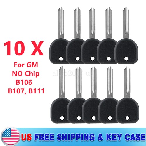 10X Replacement Transponder Key Shells Uncut B106 Keyblade for GM B107 ...