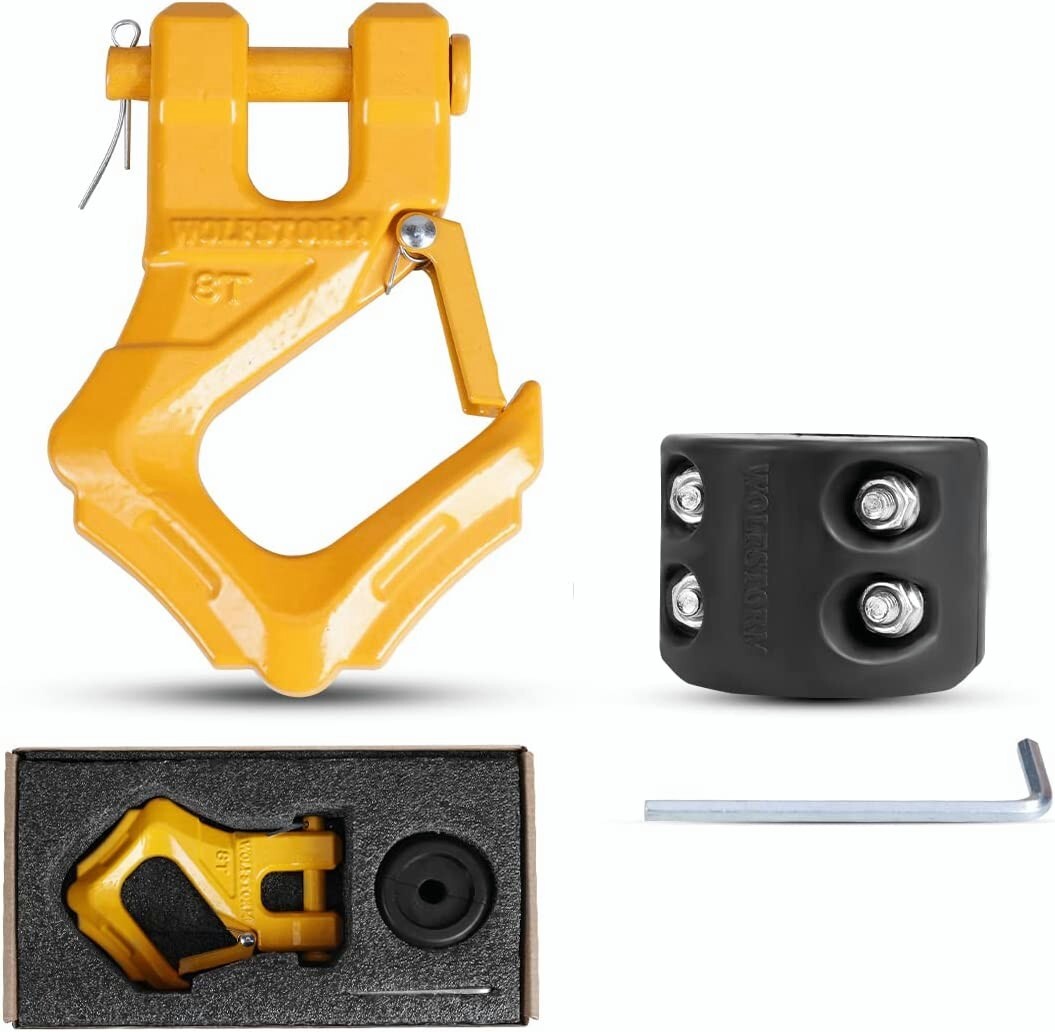 38" Yellow Winch Cable Hook Stopper 8T wAllen Wrench for ATV NTV SNV ...