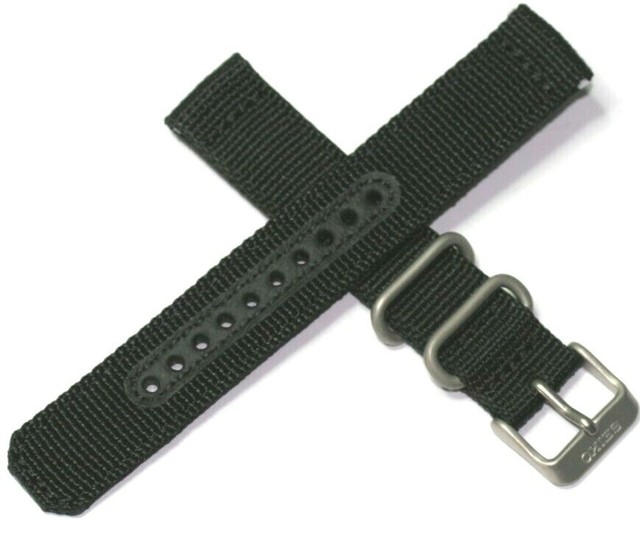 Seiko 18mm Black Textile Webbing Watch Strap 4K13JZ for sale online | eBay
