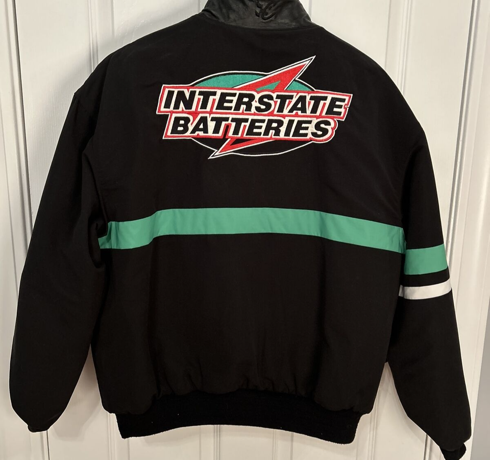 Vintage Bobby Labonte Leather NASCAR Jacket Interstate Batteries XL ...