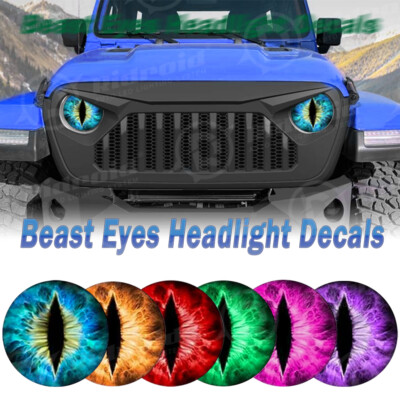 Beast Eyes Headlight Decals 3D Stereo Eyes Headlight Decal Sticker for ...