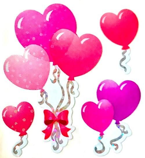 Sandylion Stickers **VINTAGE** Glittery HEART BALLOONS | eBay