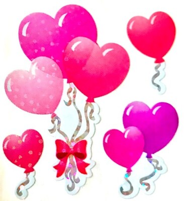 Sandylion Stickers **VINTAGE** Glittery HEART BALLOONS | eBay