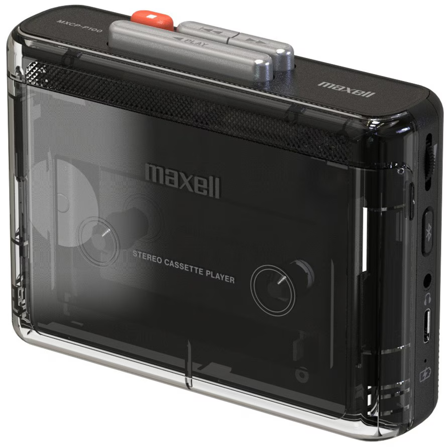 maxell Portable Cassette Player MXCP-P100 Black Bluetooth Compatible ...