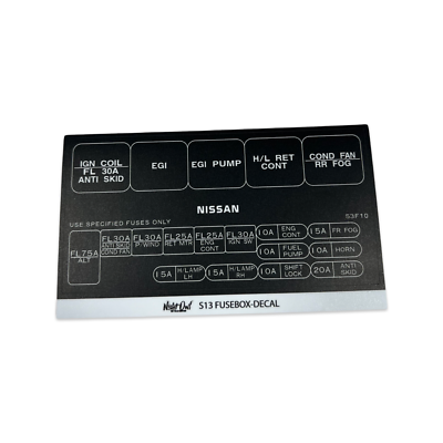Nissan 240sx Silvia S13 LARGE ENGINE FUSEBOX LABEL (53F10) | eBay