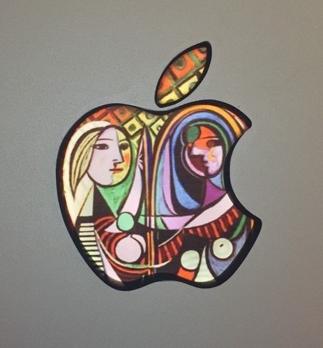 GLOWING PICASSO GIRL BEFORE MIRROR Apple MacBook Pro Air Mac Logo ...