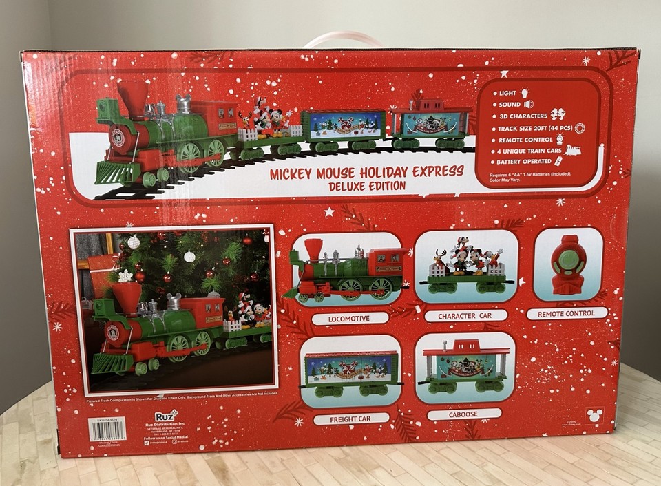 NEW DISNEY Mickey Mouse Holiday Express Deluxe Edition 49-pc Train Set ...