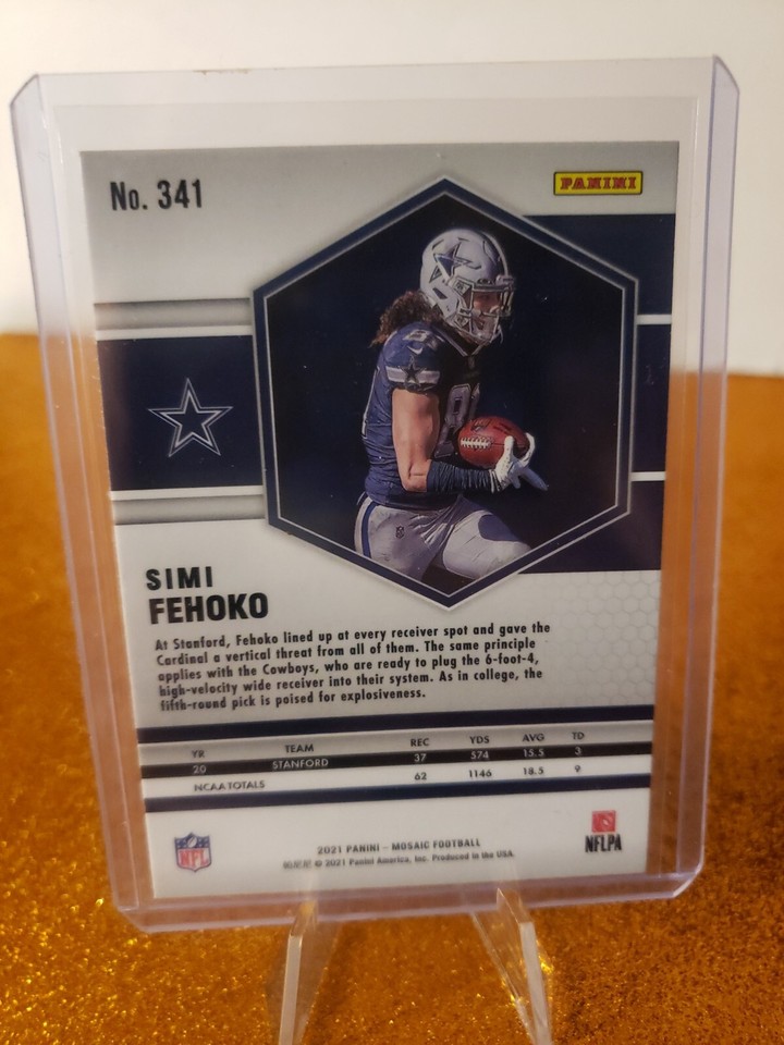 2021 Panini Mosaic Football NFL #341 Simi Fehoko Base RC Rookie Card ...