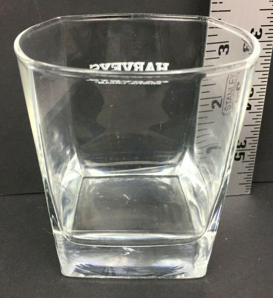 Harveys Bristol Cream Rounded Square Heavy Base Rocks Glass | eBay