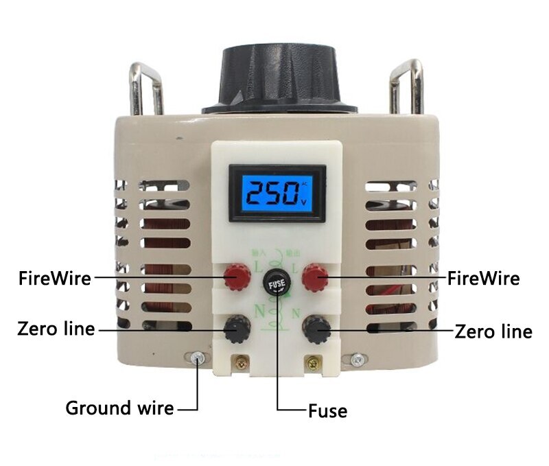 Single phase AC contact voltage regulator 220V Autotransformer 3KW 0v ...
