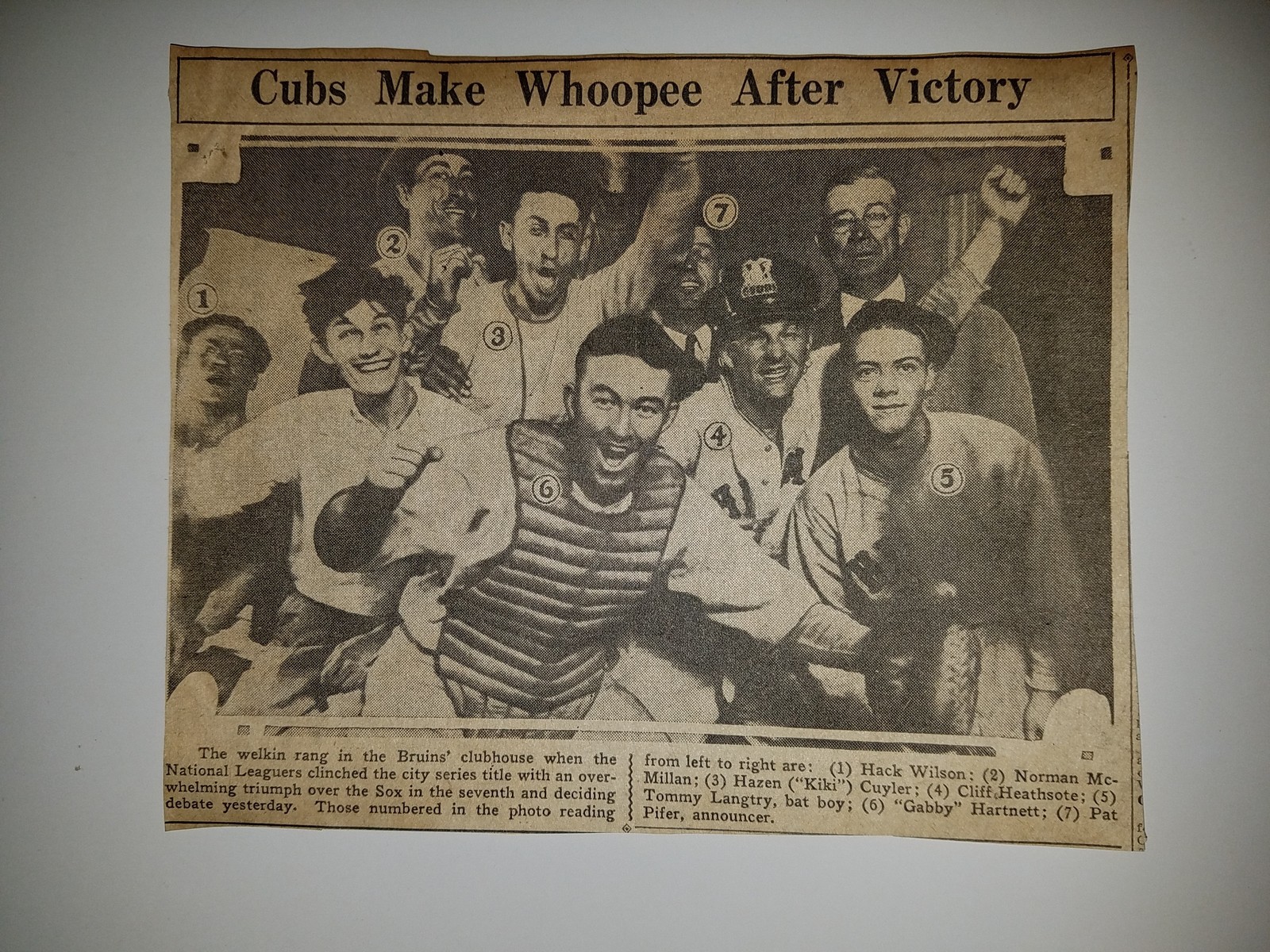 Cubs Gabby Hartnett Hack Wilson Pat Pifer 1929 Tribune Collage Picture ...