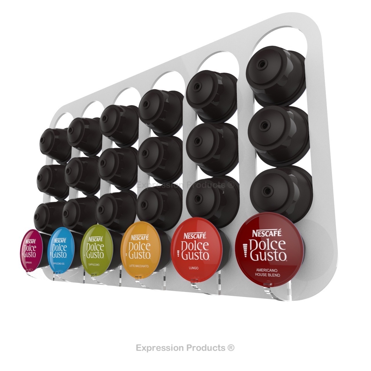 Dolce Gusto coffee capsule pod holder, wall mounted holds 8-48 capsules ...