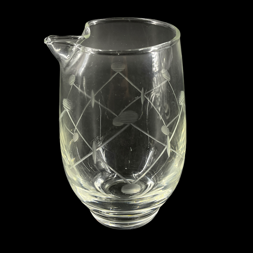 Vintage Mid-Century Libbey Etched Cut Glass Mini Pitcher Pinch Spout 5 ...